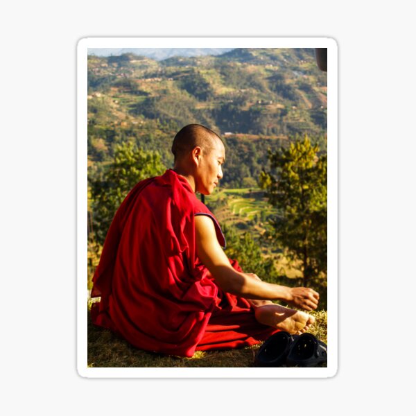 "Buddhist monk " Sticker for Sale by indiafrankk | Redbubble