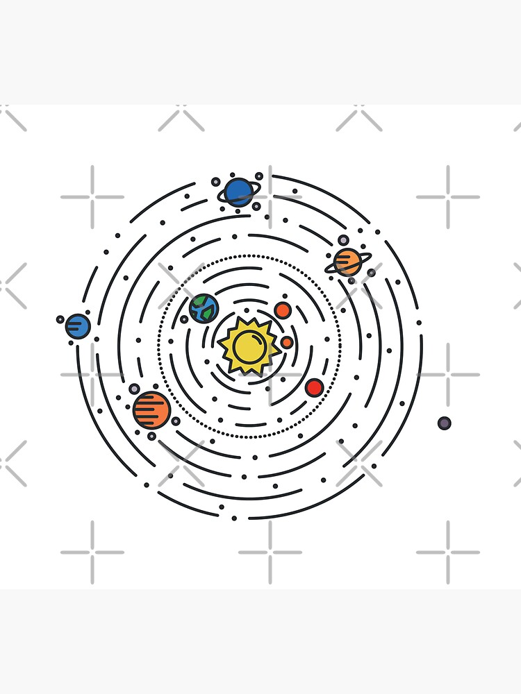 "Solar System Line Art" Sticker for Sale by astralprints | Redbubble