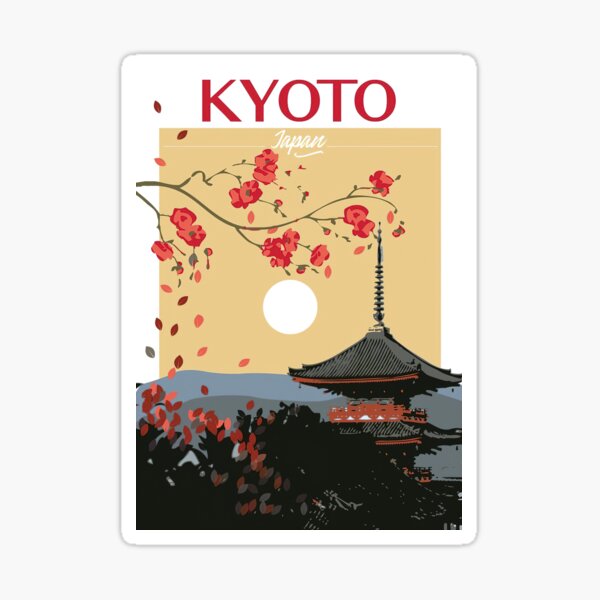 "JAPAN Kyoto Vintage Travel" Sticker for Sale by williamcuomo8 | Redbubble