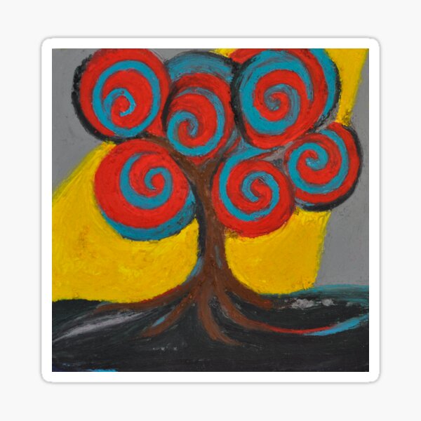 "Recovery Tree ~ print of oil pastel portrait" Sticker for Sale by ...
