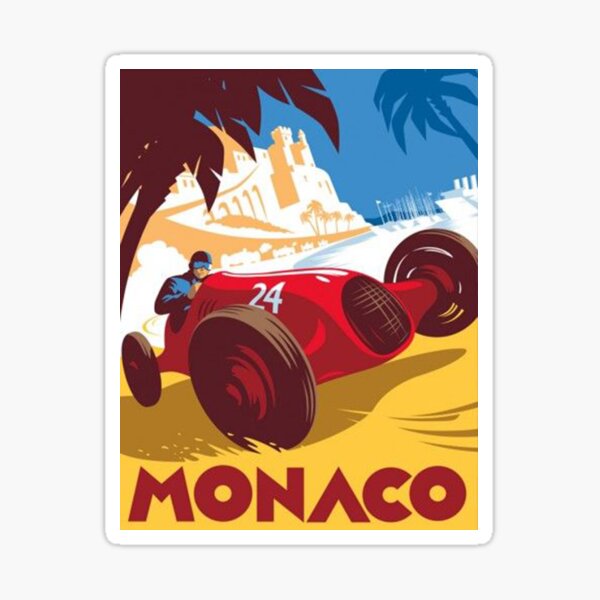"Monaco Race Poster" Sticker for Sale by rubrowny | Redbubble