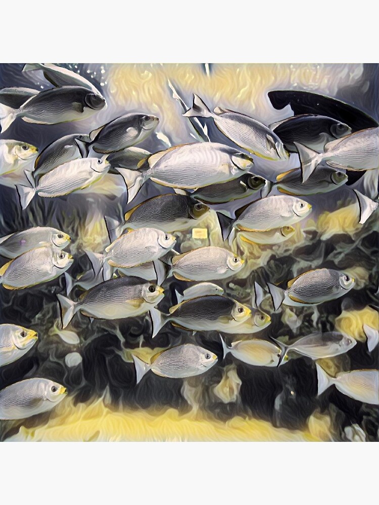 "Fish swarm " Poster for Sale by seacreaturesDes | Redbubble