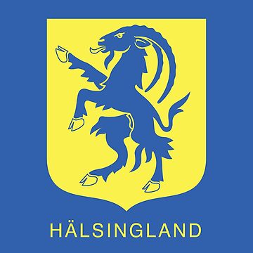 "Rampant Goat, the Coat of Arms of Hälsingland, Sweden, Yellow Print ...