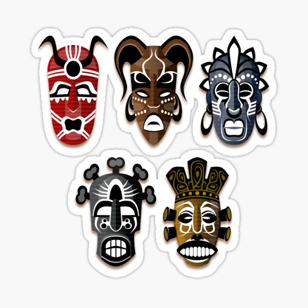 "African Masks" Sticker for Sale by BeauEnyDecor | Redbubble