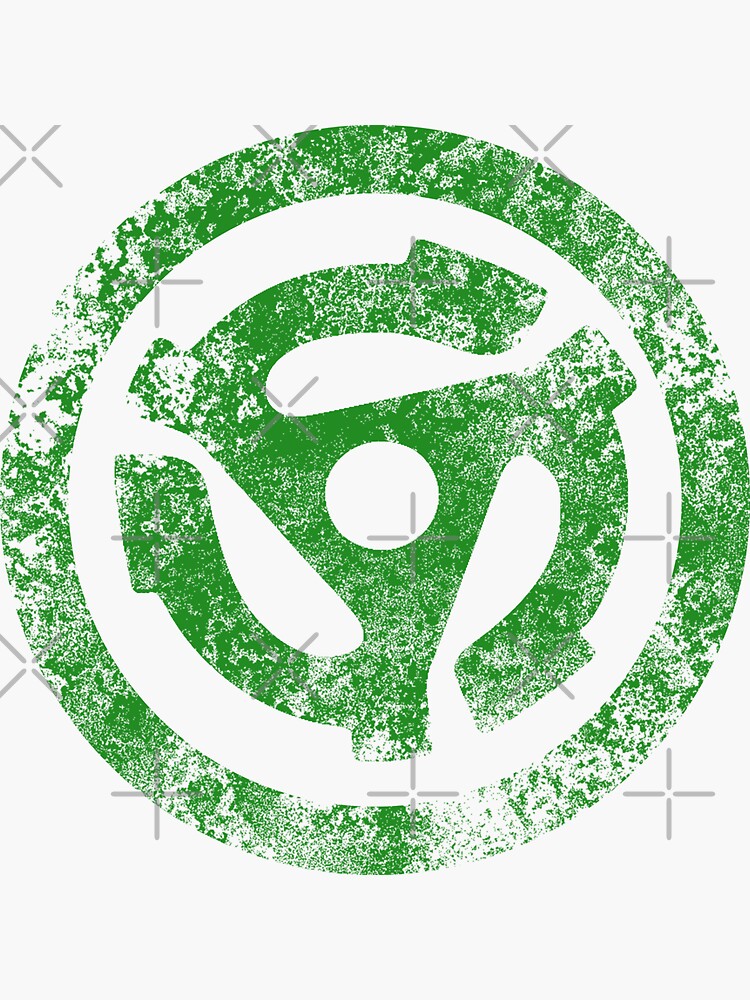 "45 Record Adapter--Green-Antiqued" Sticker for Sale by SCHPiDAUU ...