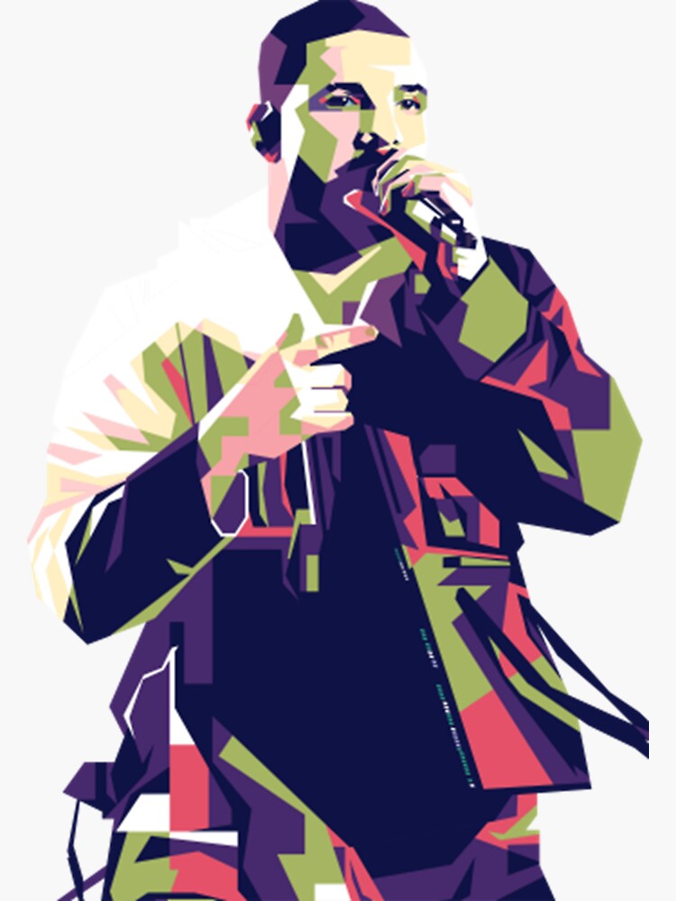 "Drake Pop Art Portrait Wpap T-ShirtDrake pop art style " Sticker for ...
