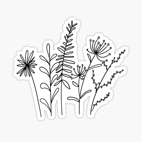 "Flowers black transparent" Sticker for Sale by ArtistiKOdesign | Redbubble