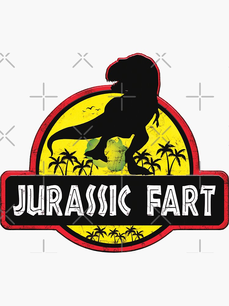 "Jurassic Fart T-rex Funny Farting Dinosaur" Sticker for Sale by ...