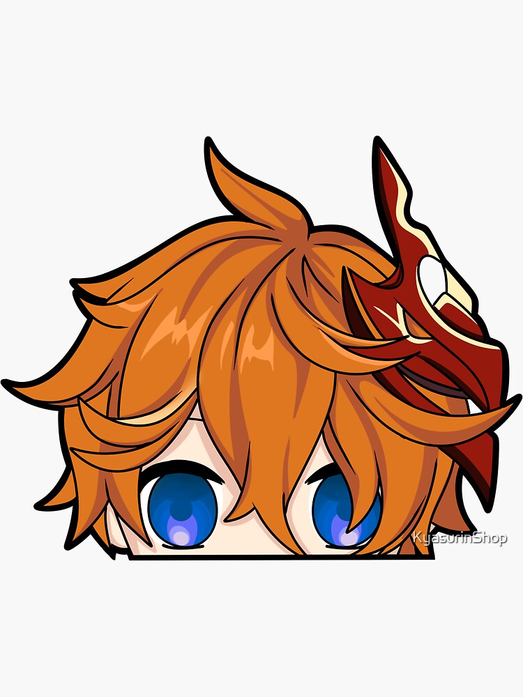 "Genshin Impact l Tartaglia Peeker" Sticker by KyasurinShop | Redbubble