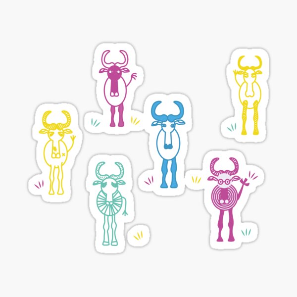 "funny wildebeest family" Sticker for Sale by Quotiart | Redbubble