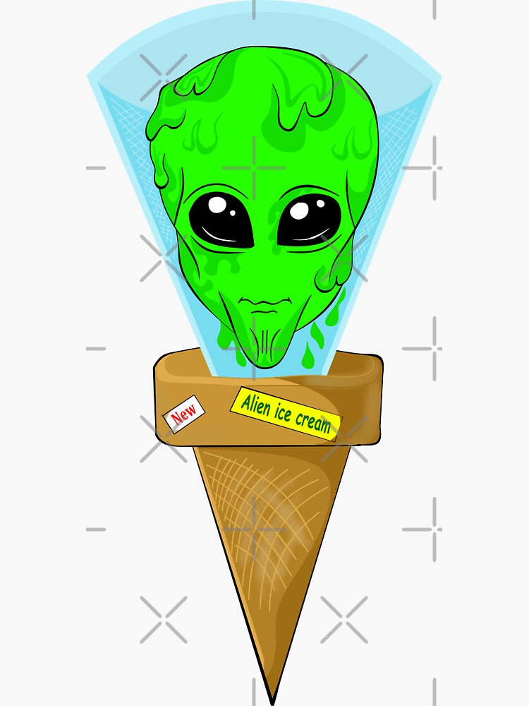 "Alien Ice Cream Cone" Sticker for Sale by MariRiUA | Redbubble