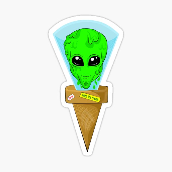 "Alien Ice Cream Cone" Sticker for Sale by MariRiUA | Redbubble
