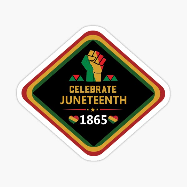 "Awesome Messy Bun Juneteenth Celebrate 1865 June 19th" Sticker for ...