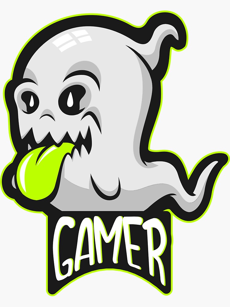 "Gamer with Spooky Cool Ghost" Sticker for Sale by PRIVARSHU | Redbubble
