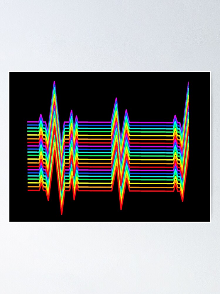 "Rainbow Heart Rate heartbeat " Poster for Sale by thiscalldesign ...