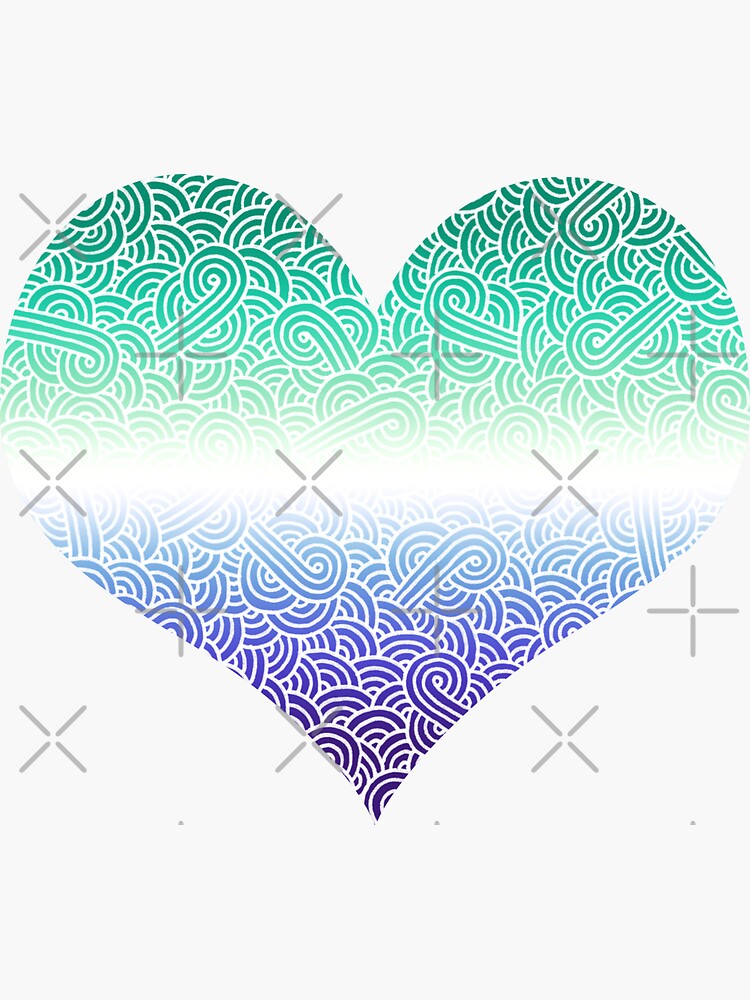Ombré Gay Man Flag And White Swirls Doodles 7 Colors Sticker For