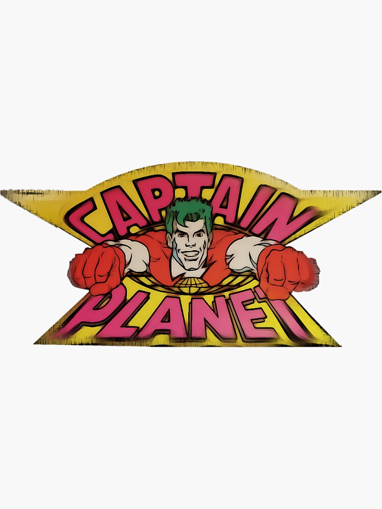 "Captain Planet 90s Cartoon Classic" Sticker for Sale by RainbowRetro ...