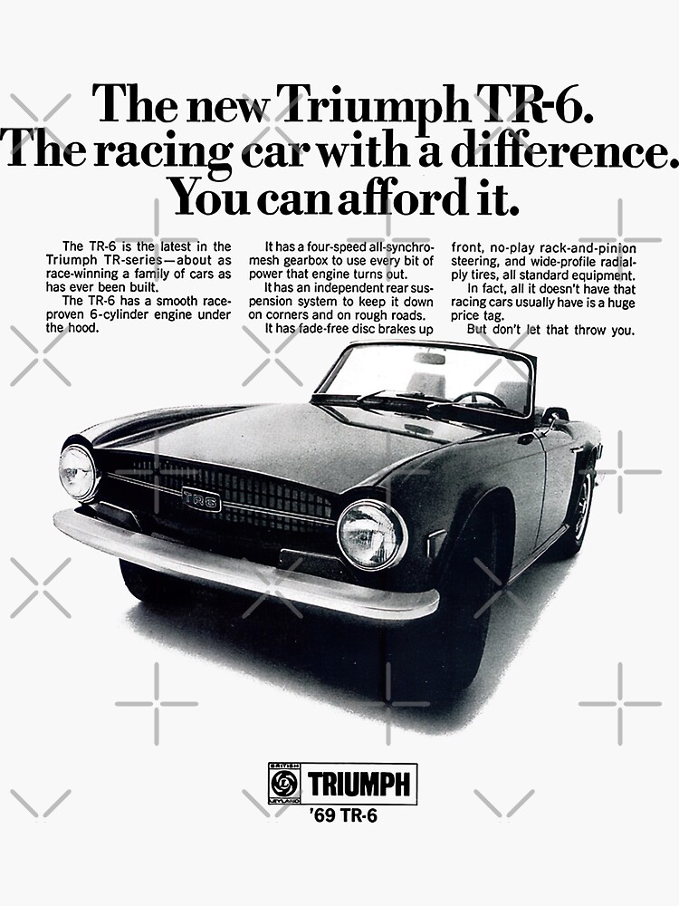 "TRIUMPH TR6 - ADVERT" Sticker for Sale by ThrowbackM3 | Redbubble