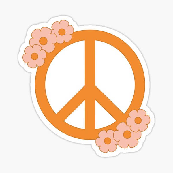 "Floral Peace Sign Groovy Boho" Sticker for Sale by bykirstco | Redbubble