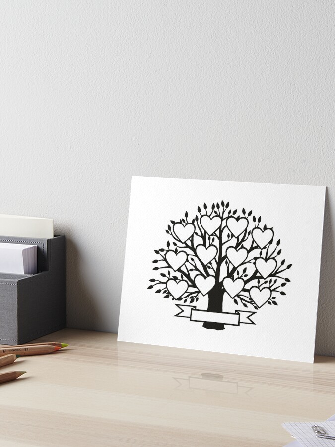 "Family tree for 12 family members with hearts" Art Board Print for ...