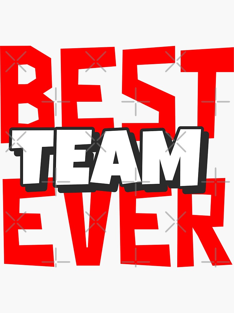 "Best Team Ever Design, Red and White Team Colors" Sticker for Sale by ...
