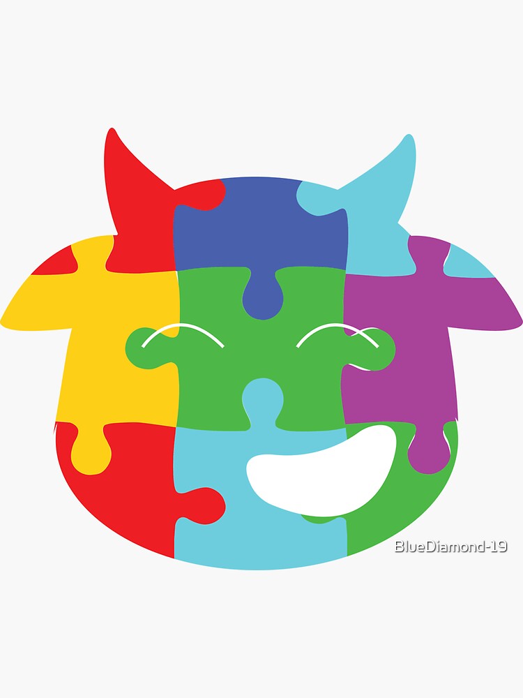 "Autism Awareness, Cute Cow" Sticker for Sale by BlueDiamond-19 | Redbubble