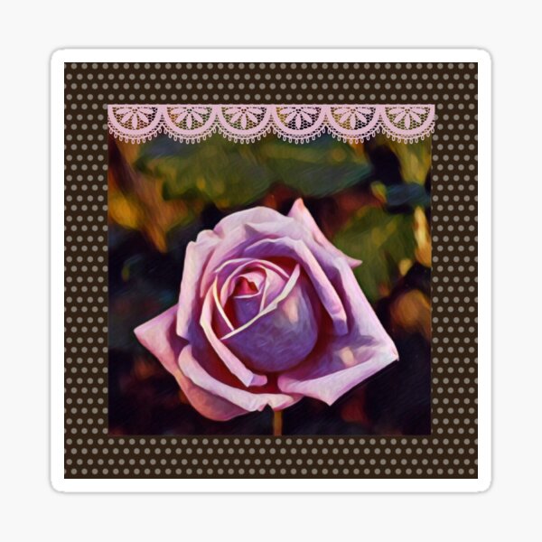 "Featuring a Pink Rosebud " Sticker for Sale by oh-bi-me | Redbubble