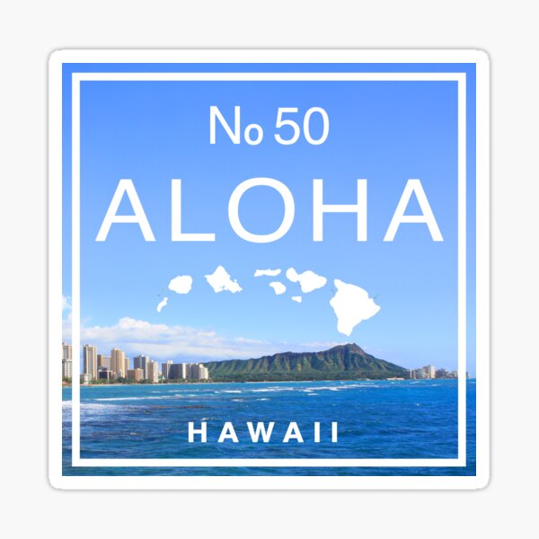 "Hawaii Aloha No. 50 Diamond Head" Sticker for Sale by alohagiftbox ...