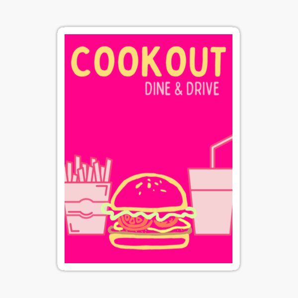 "cookout poster" Sticker for Sale by zoeyelkins | Redbubble