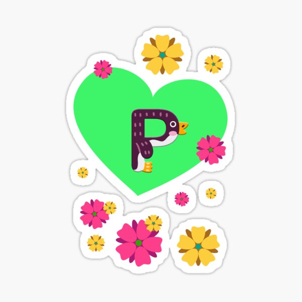 Pegatina «lindo animal alfabeto letra P animal lindo aprender a ...