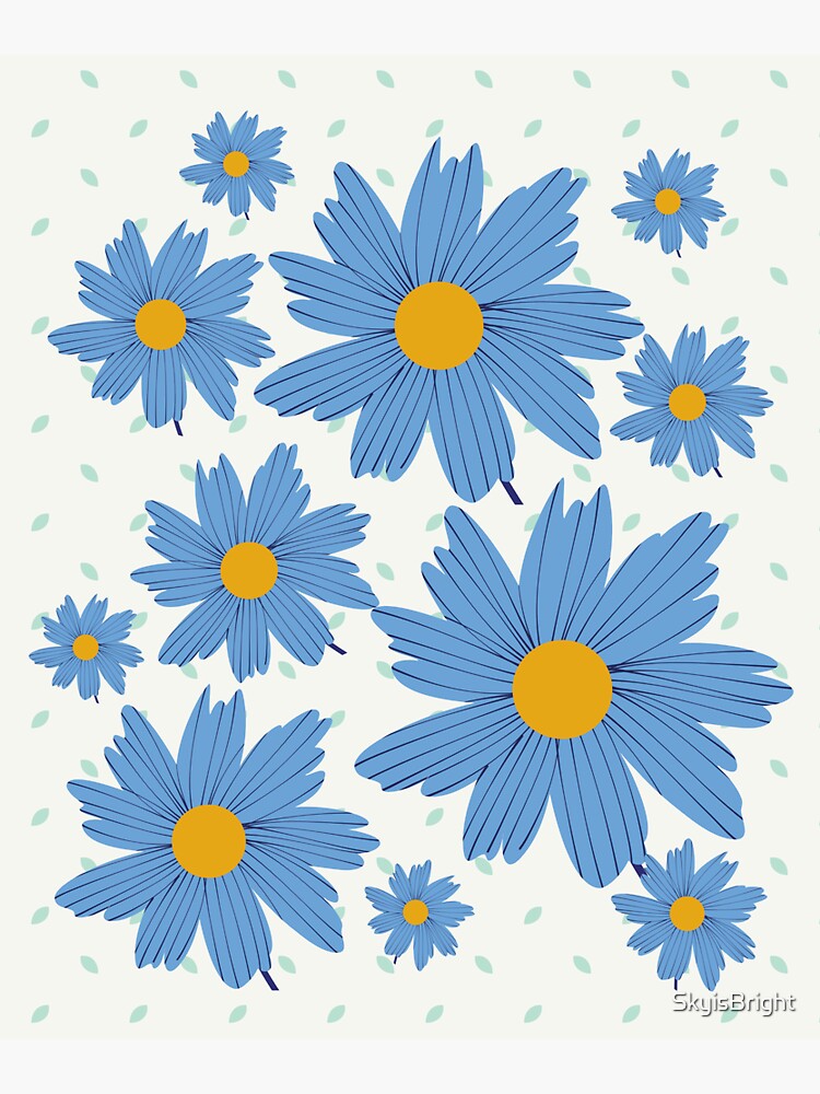"Baby blue daisy flowers " Sticker for Sale by SkyisBright | Redbubble