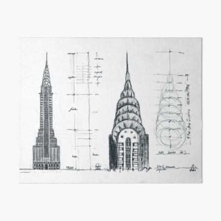 "How to Draw The Chrysler Building" Art Board Print by DrawingTheCity ...