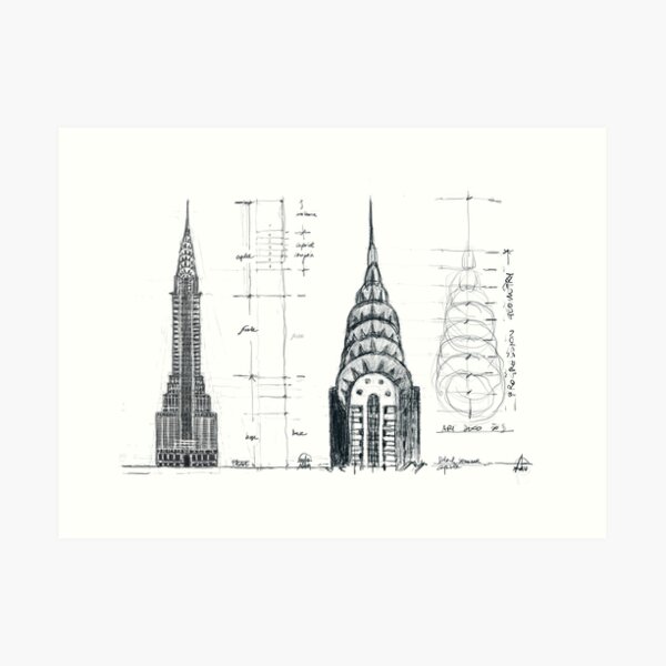 "How to Draw The Chrysler Building" Art Print for Sale by ...