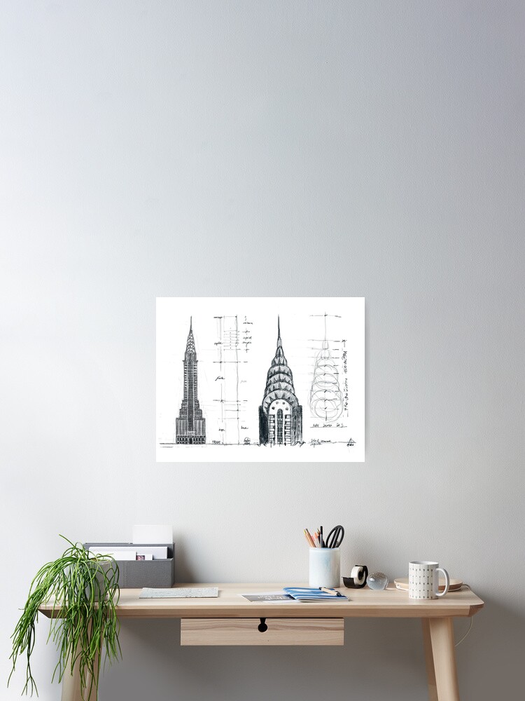 "How to Draw The Chrysler Building" Poster for Sale by DrawingTheCity ...