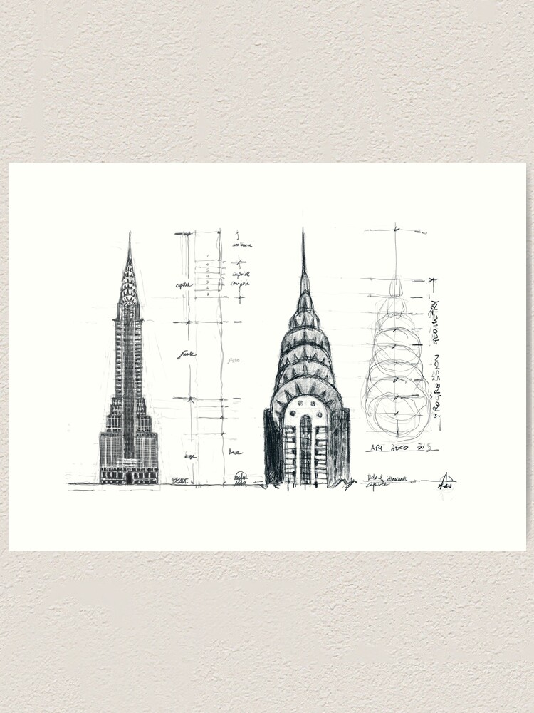 "How to Draw The Chrysler Building" Art Print for Sale by ...