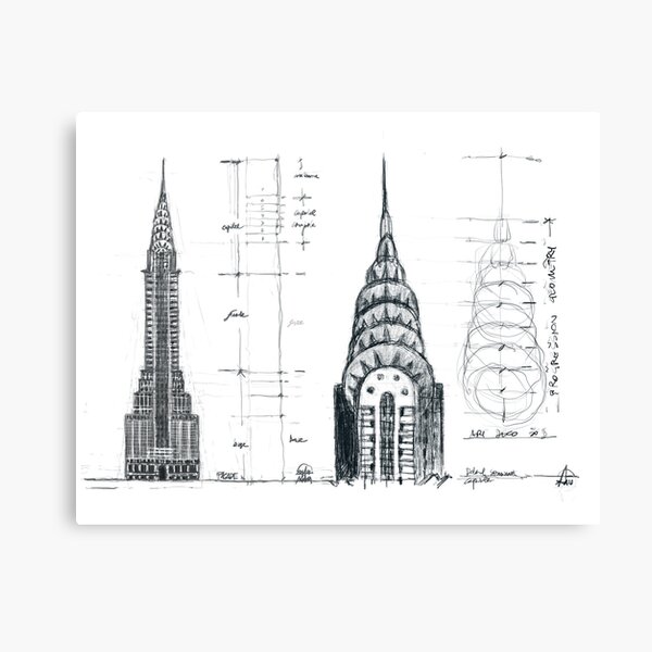 "How to Draw The Chrysler Building" Canvas Print for Sale by ...