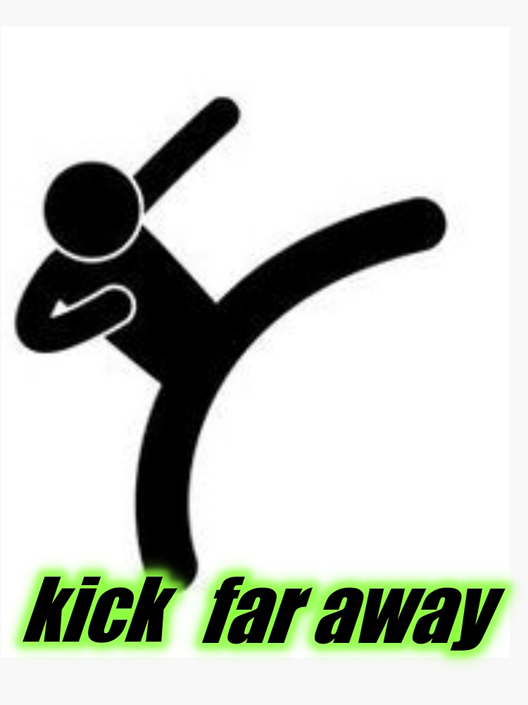 "kick" Sticker for Sale by blackbujur | Redbubble