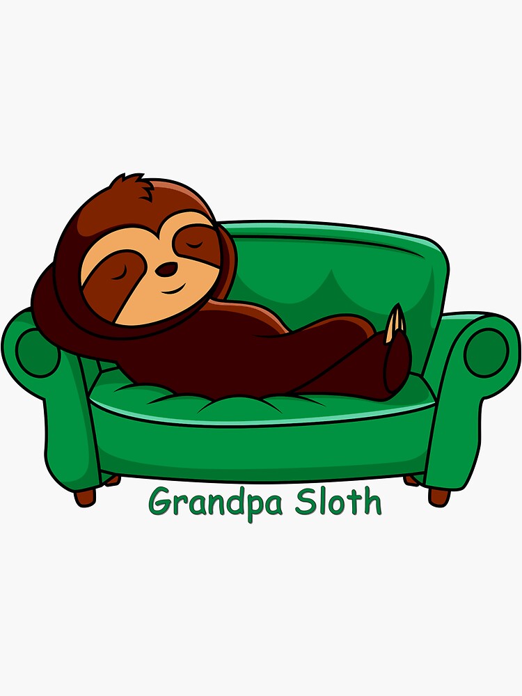 "Grandpa Sloth" Sticker for Sale by Crom1957 | Redbubble