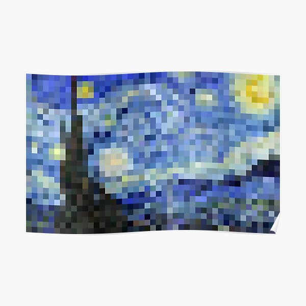 "The Starry Night PixelArt" Poster for Sale by PixelMe2 | Redbubble