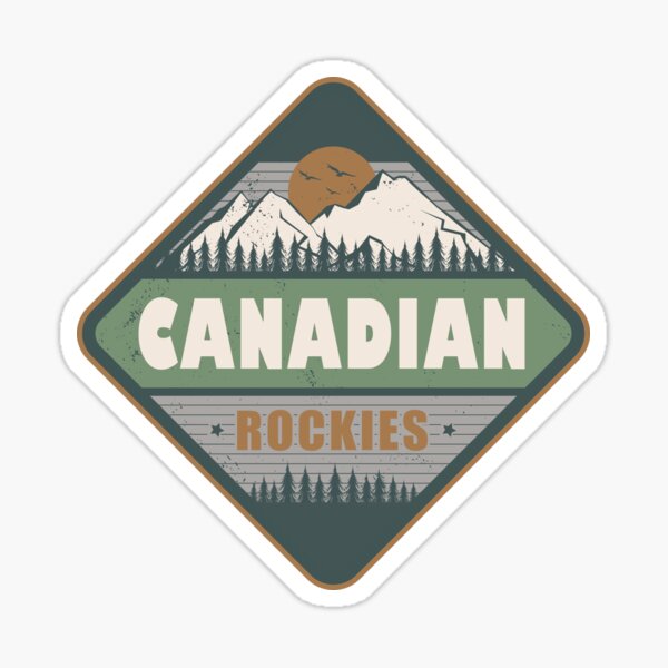 "Vintage Canadian Rockies Mountain Hiking Design" Sticker for Sale by ...