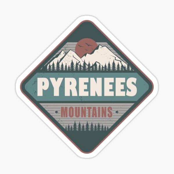 "Vintage Pyrenees Mountains Hiking Design" Sticker for Sale by ...