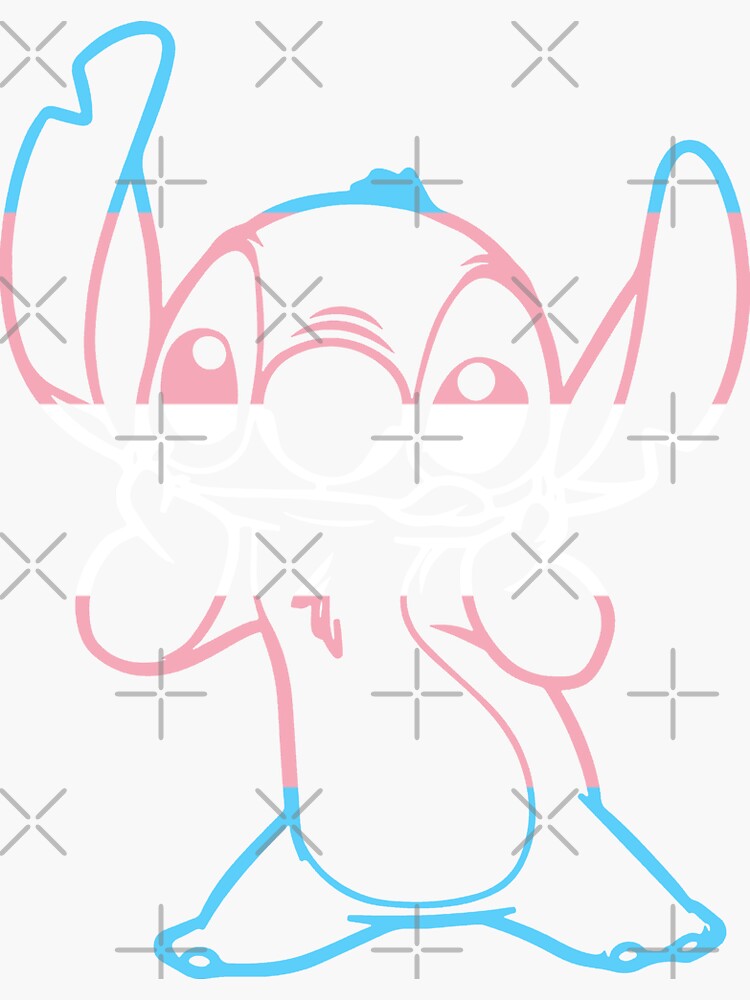 "Stitch trans pride version" Sticker for Sale by marieby | Redbubble
