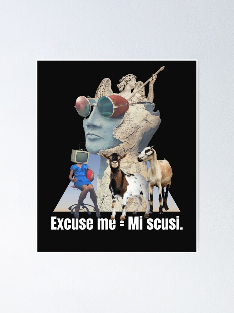 "Excuse Me | Mi scusi (Italian )" Poster for Sale by MixyMugs | Redbubble