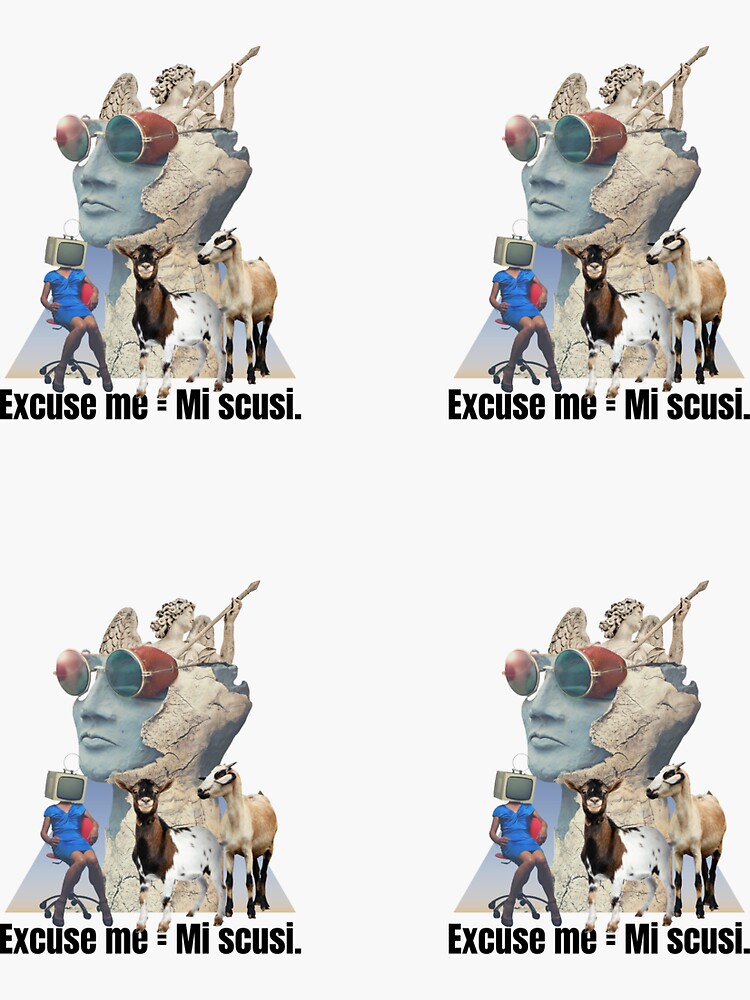 "Excuse Me | Mi scusi (Italian )" Sticker for Sale by MixyMugs | Redbubble