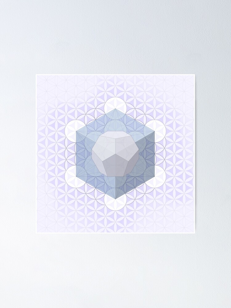 "Flower Of Life Matrix With Dodecahedron" Poster for Sale by kernowerno ...