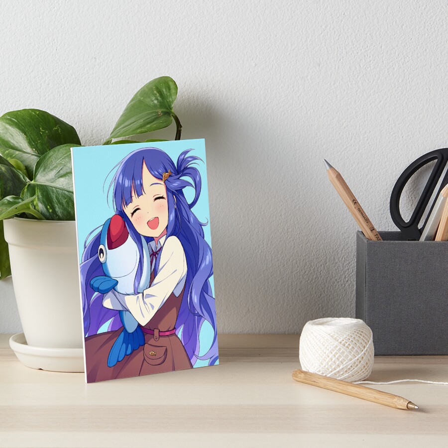 "Asari Nanami from Idolmaster with her Fish Plushie" Art Board Print ...