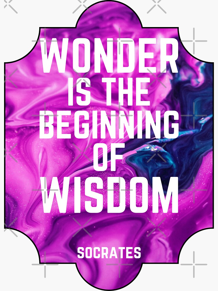 "Wonder is the beginning of wisdom" Sticker for Sale by MetaLogic ...