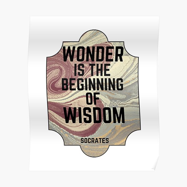 "Wonder is the beginning of wisdom" Poster for Sale by MetaLogic ...