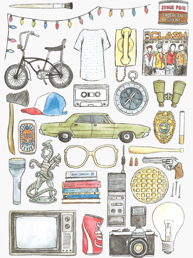 "STRANGER THINGS object illustration barb glasses quote eggs 011 upside ...