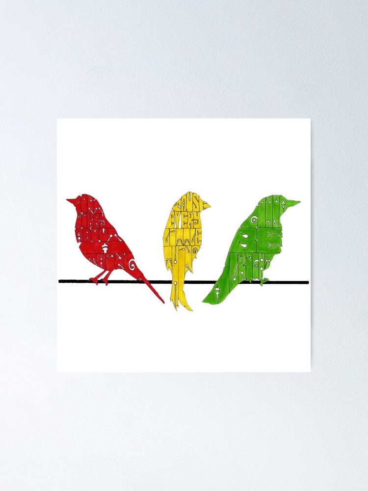"Bob Marley Three Little Birds" Poster for Sale by pikola | Redbubble
